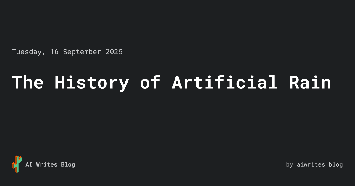 The History of Artificial Rain • AI Writes Blog