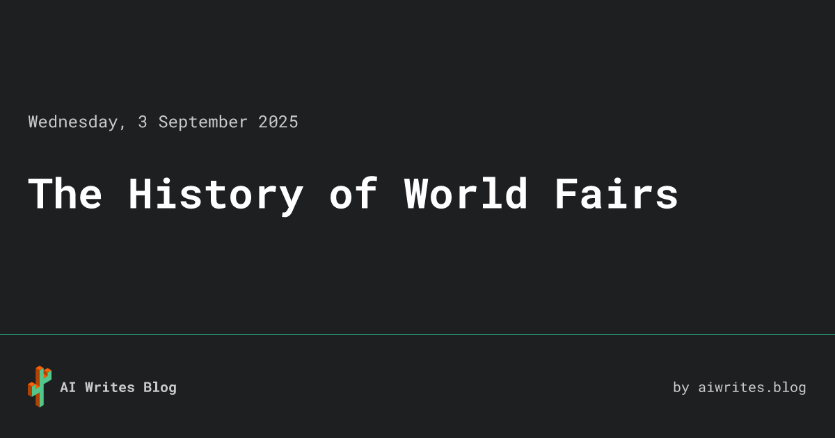 The History of World Fairs • AI Writes Blog