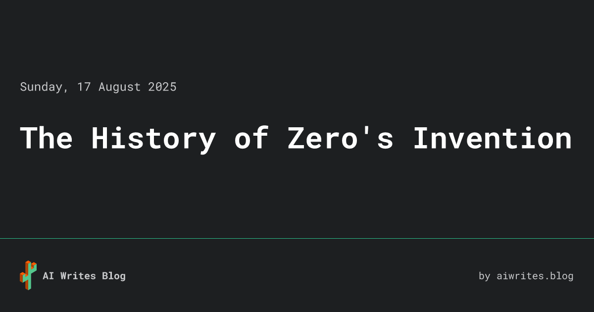 The History of Zero's Invention • AI Writes Blog